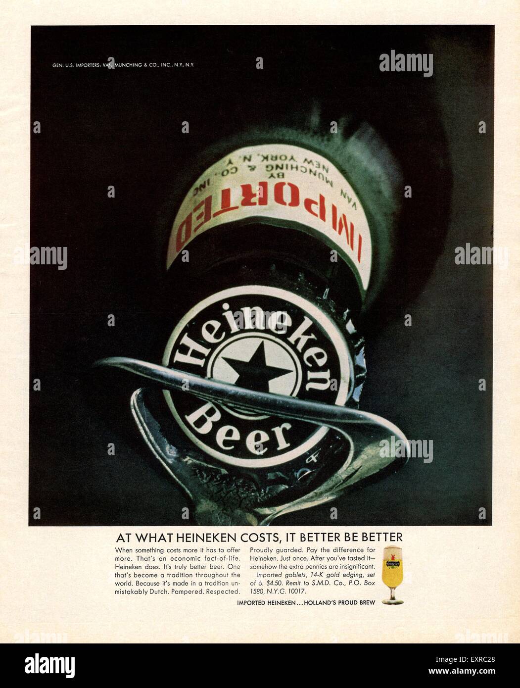 1960s USA Heineken Magazine Advert Stock Photo - Alamy