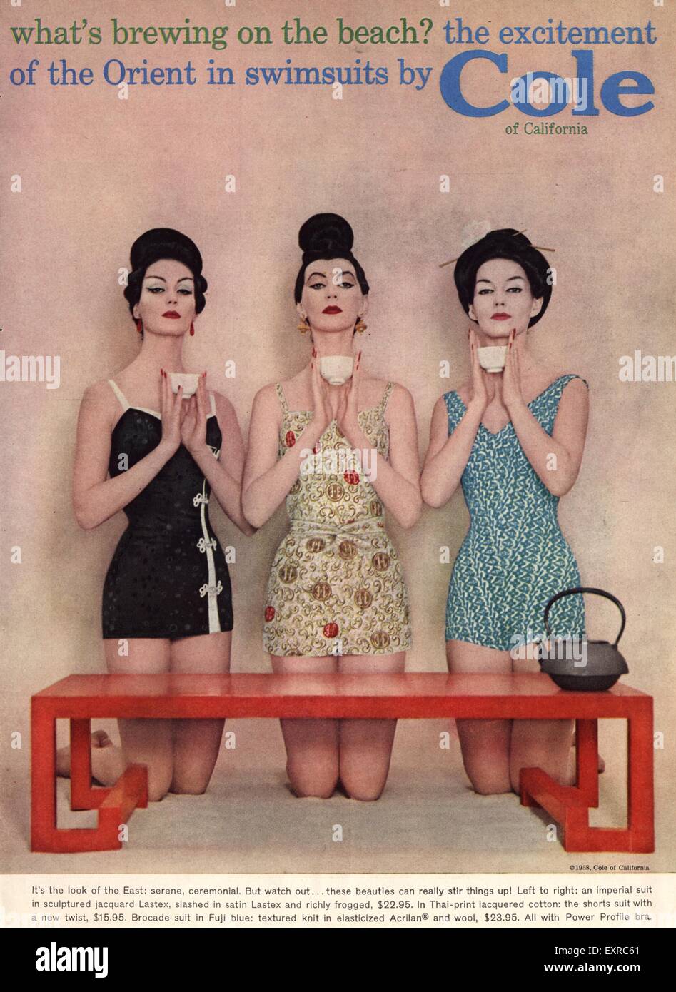 1950s USA Cole Swimwear Womens 1950s Magazine Advert Stock Photo - Alamy