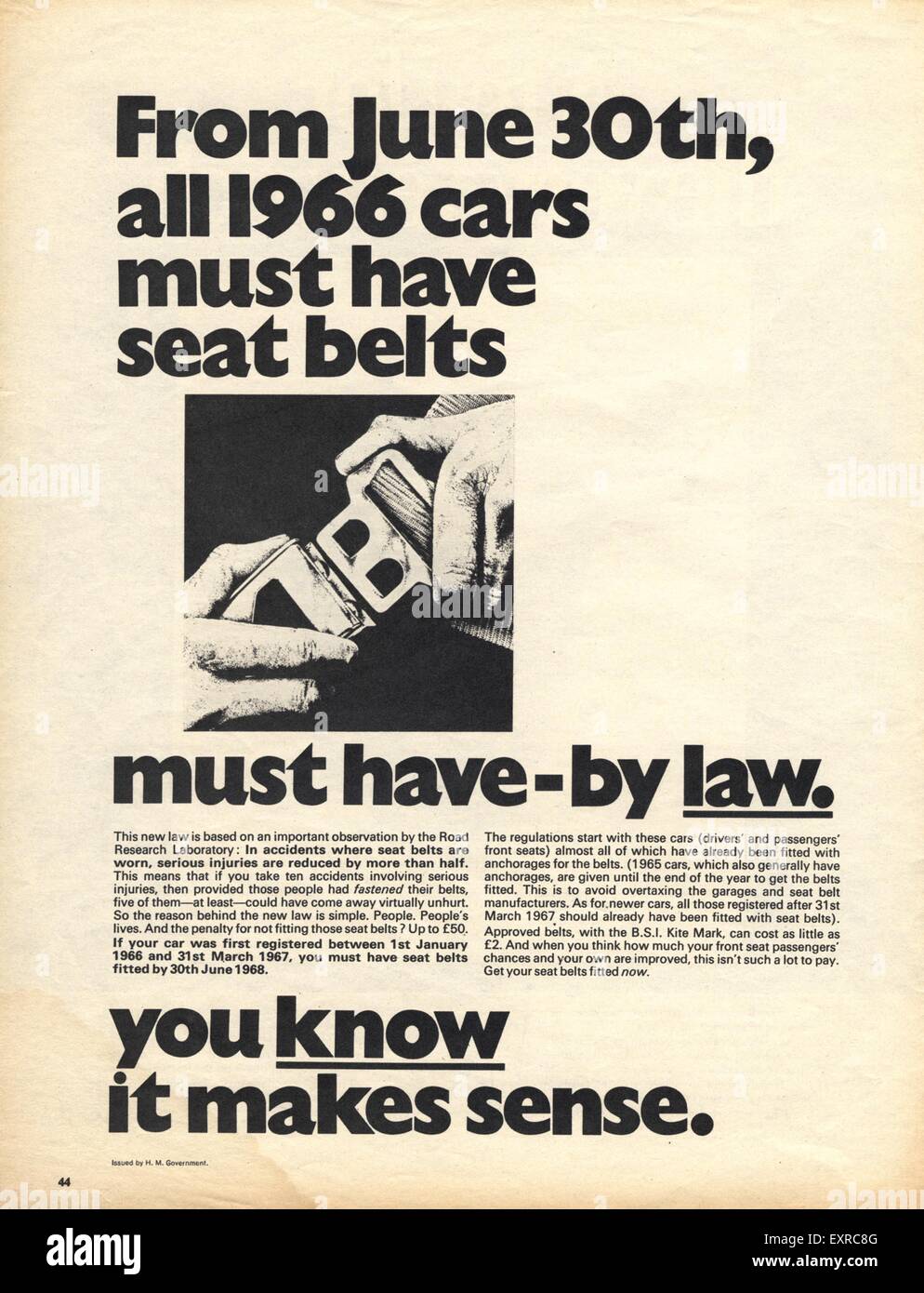 1980s UK Government Campaigns Road Safety Magazine Advert Stock Photo ...