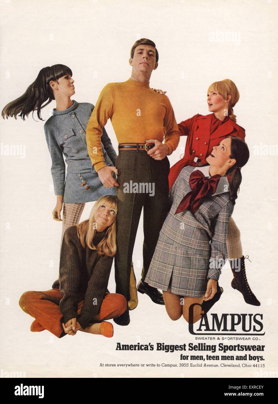 1960s USA Campus Magazine Advert Stock Photo - Alamy