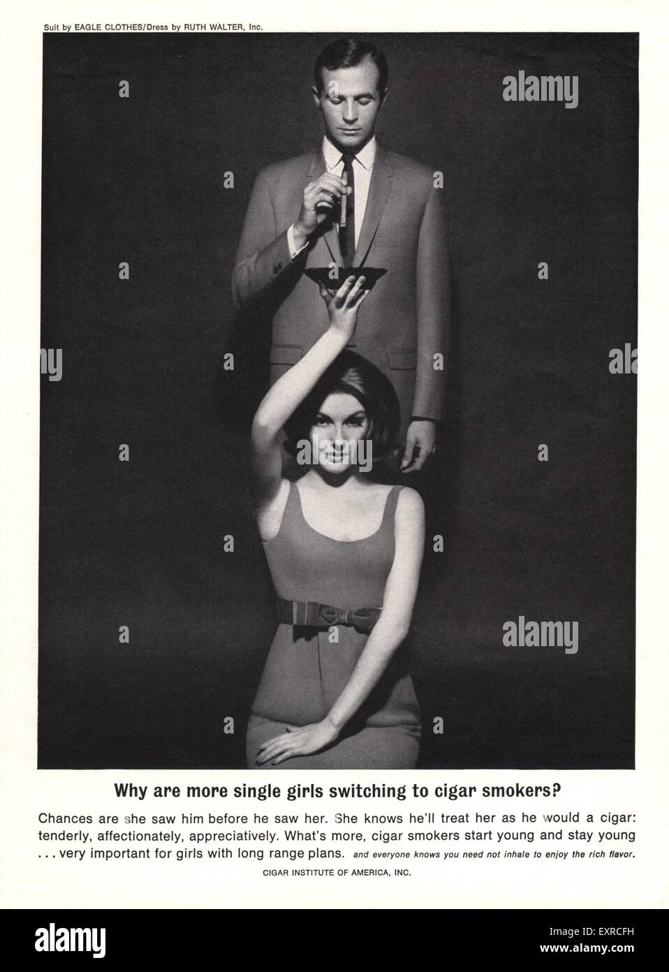 1960s USA Cigar Institute Magazine Advert Stock Photo - Alamy
