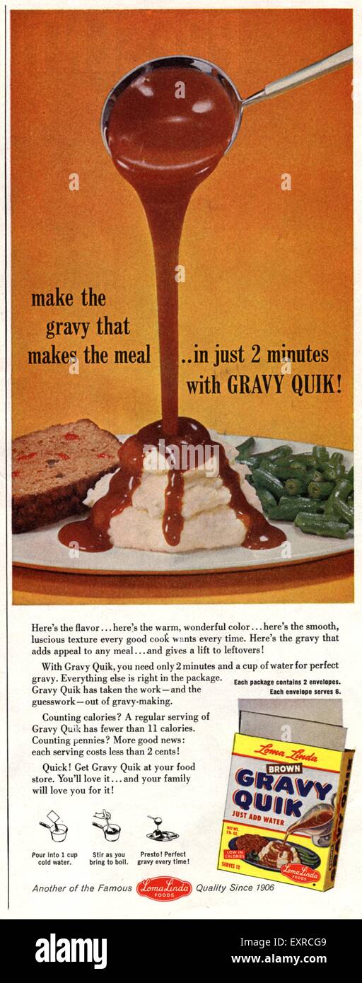 1950s USA Quik Magazine Advert Stock Photo - Alamy