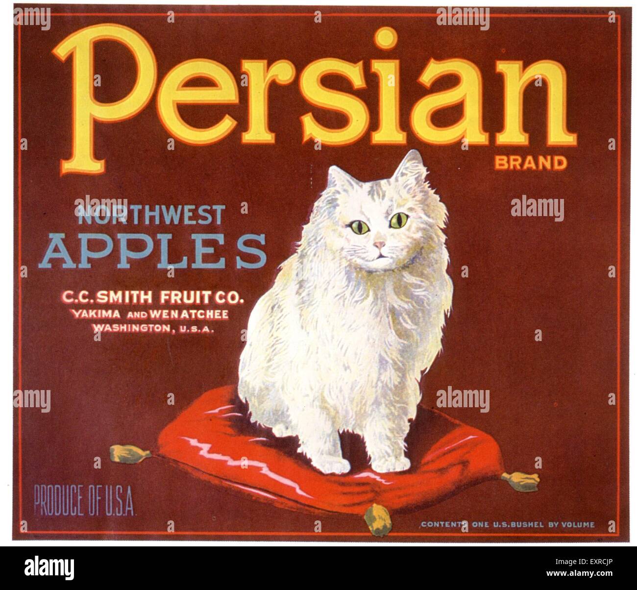 1930s USA Fruit Crate Art Labels Persian Magazine Advert Stock Photo ...