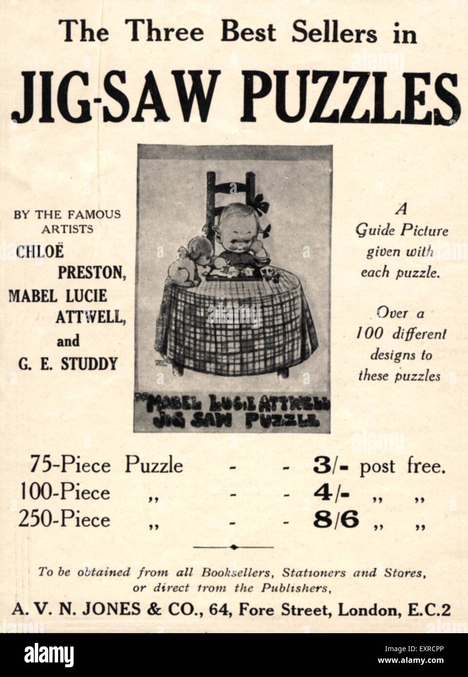 1940s UK Jigsaw Puzzles Magazine Advert Stock Photo - Alamy