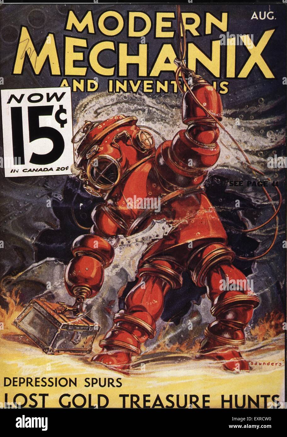 1930s USA Modern Mechanix & Inventors Magazine Cover Stock Photo - Alamy