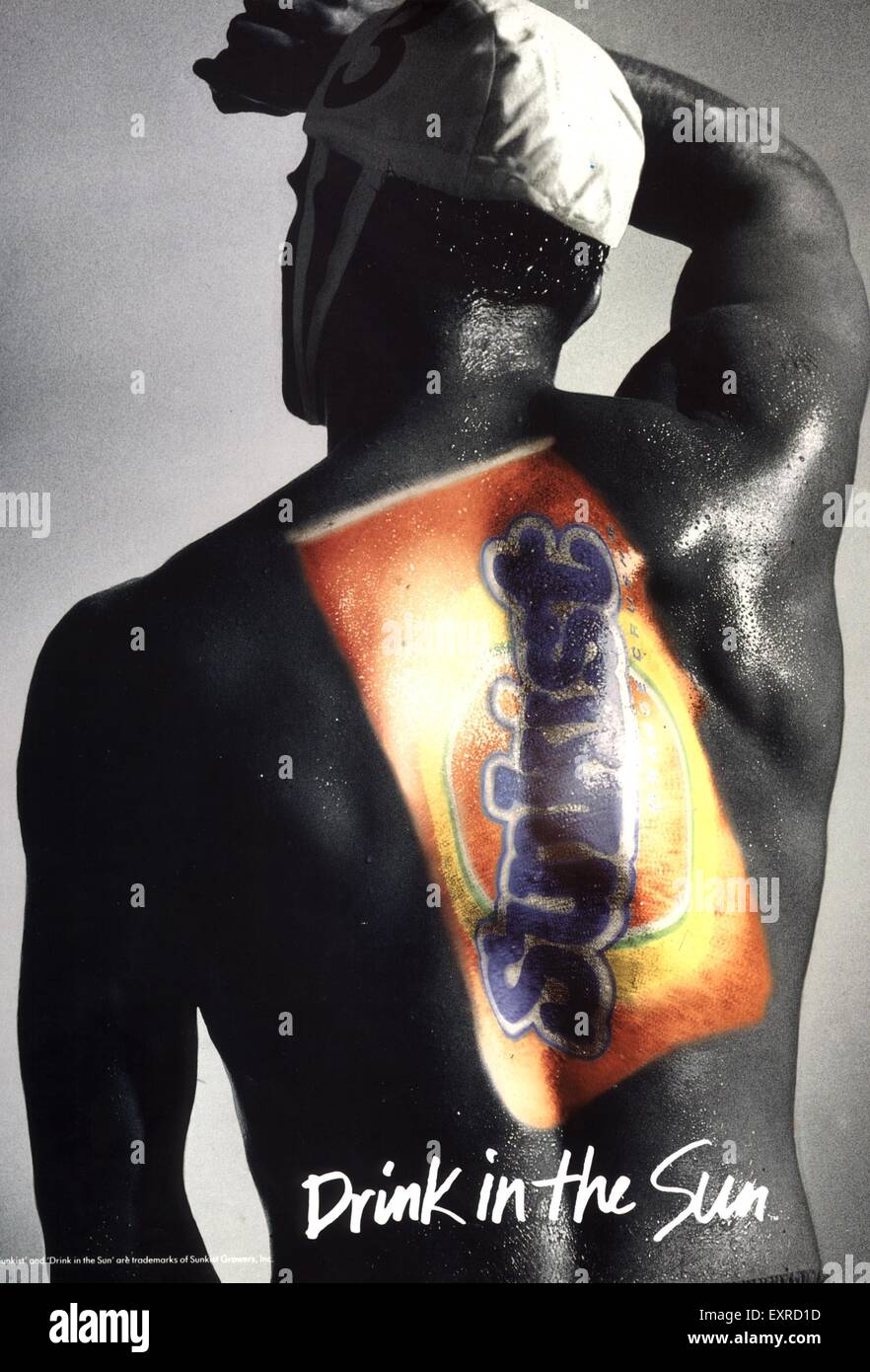 1990s UK Sunkist Magazine Advert Stock Photo - Alamy