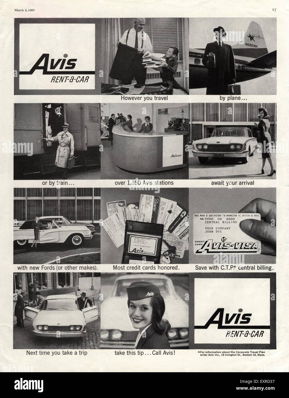 1960s USA Avis Magazine Advert Stock Photo - Alamy