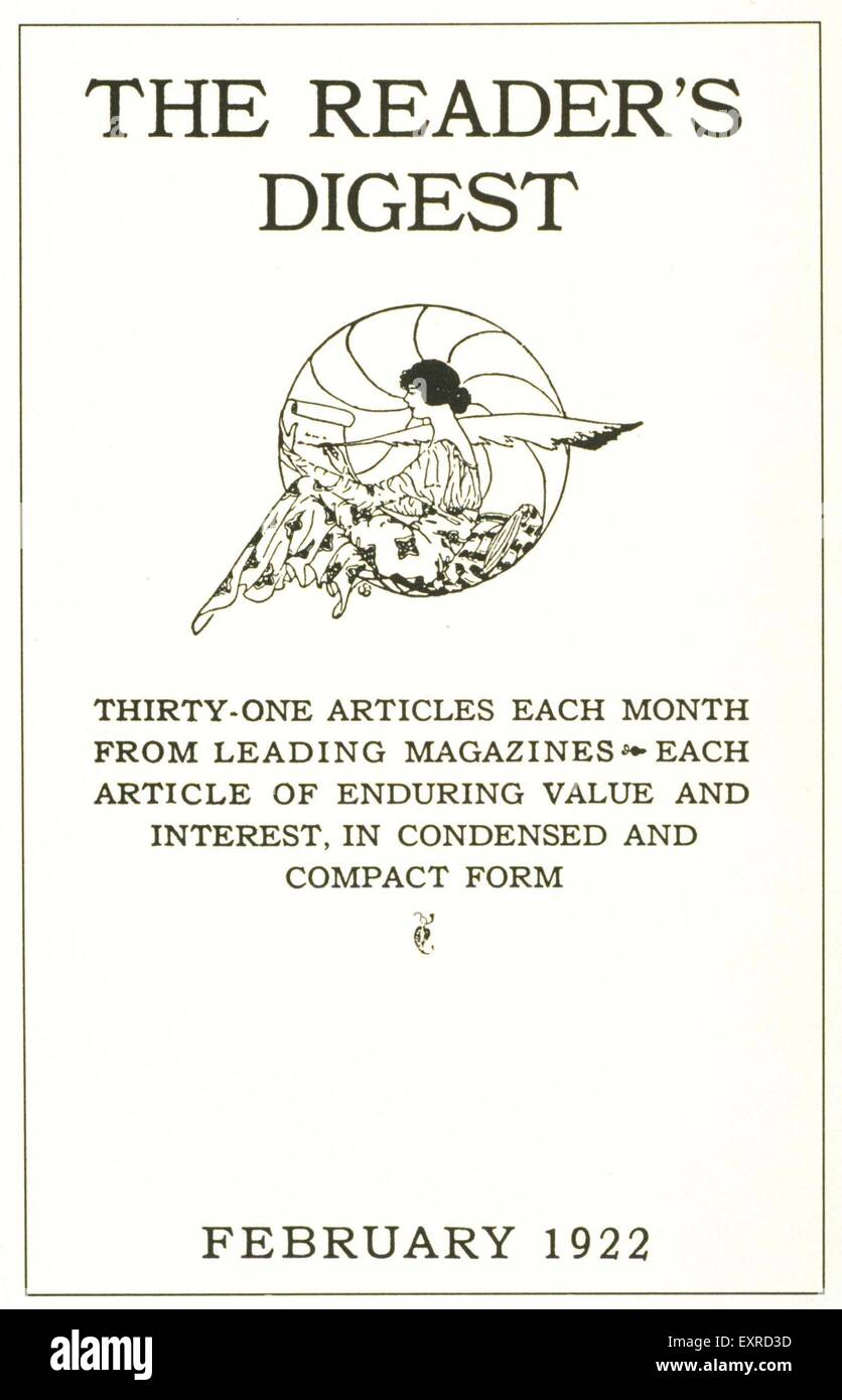 1920s usa readers digest magazine hi-res stock photography and images ...