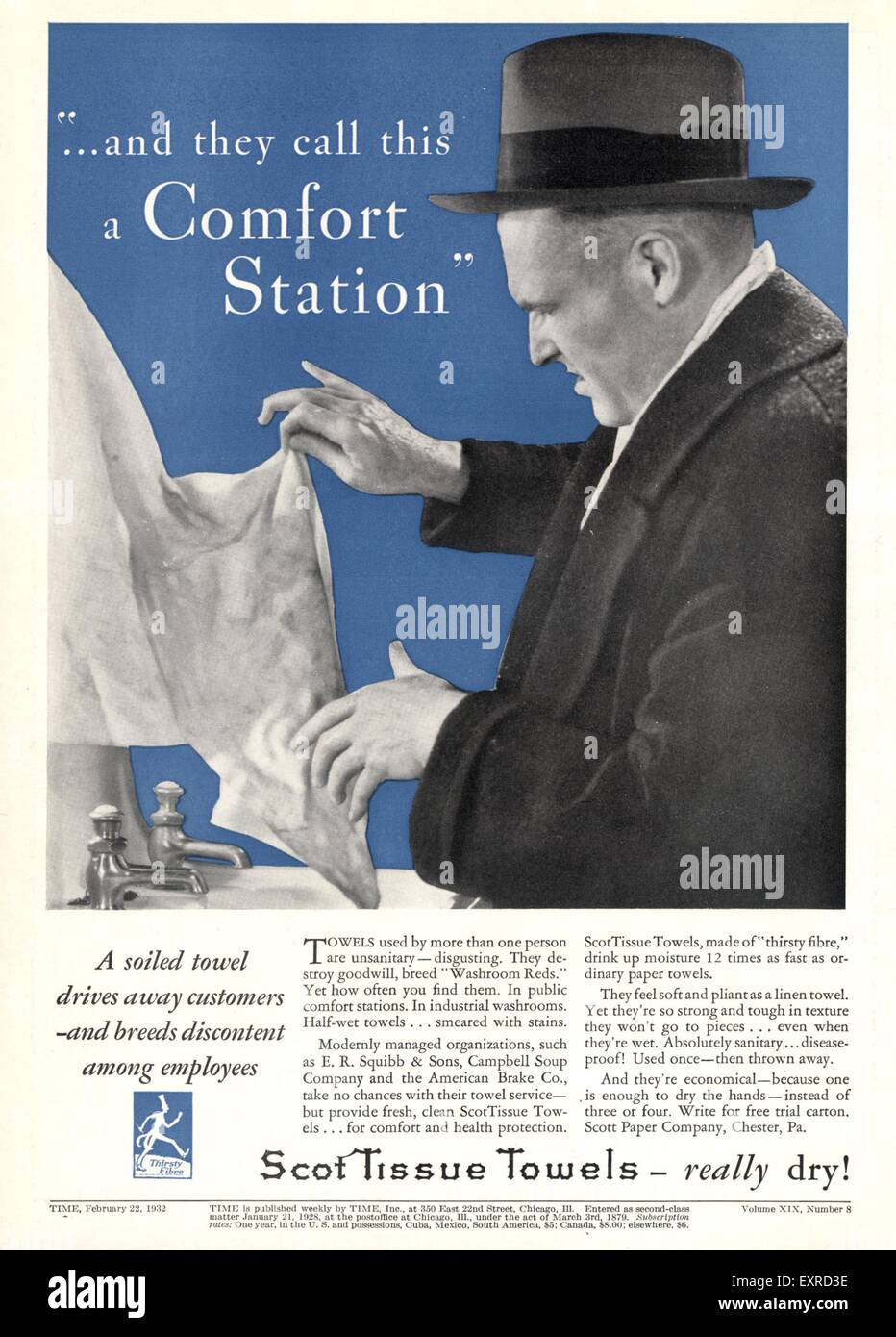 1930s USA Scot Tissues Magazine Advert Stock Photo - Alamy