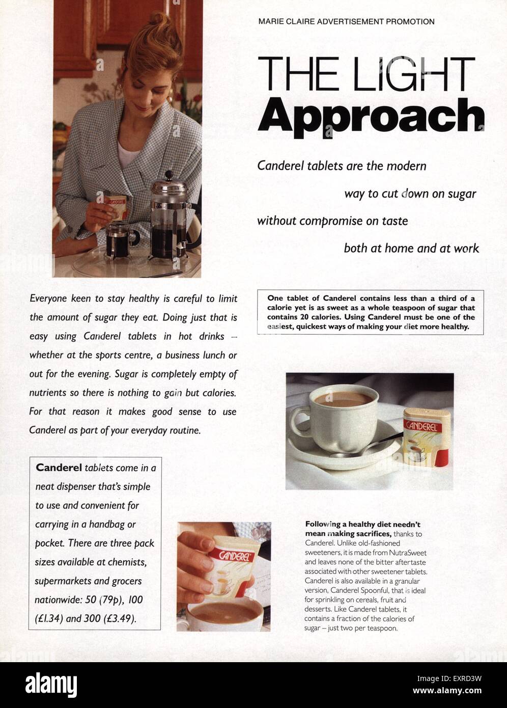 1990s UK Canderel Magazine Advert Stock Photo - Alamy