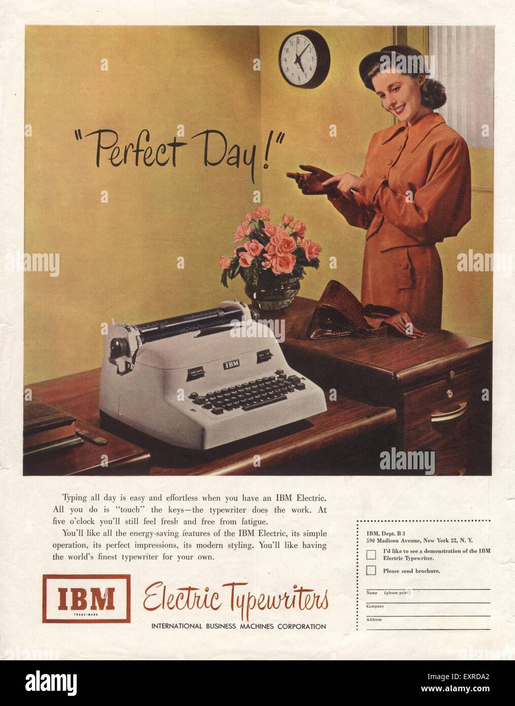 1950s USA IBM Magazine Advert Stock Photo - Alamy