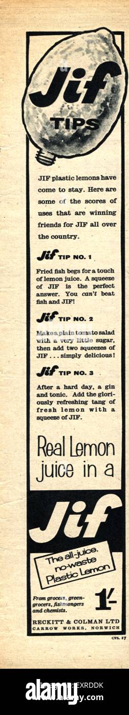 1950s UK Jif Magazine Advert Stock Photo - Alamy