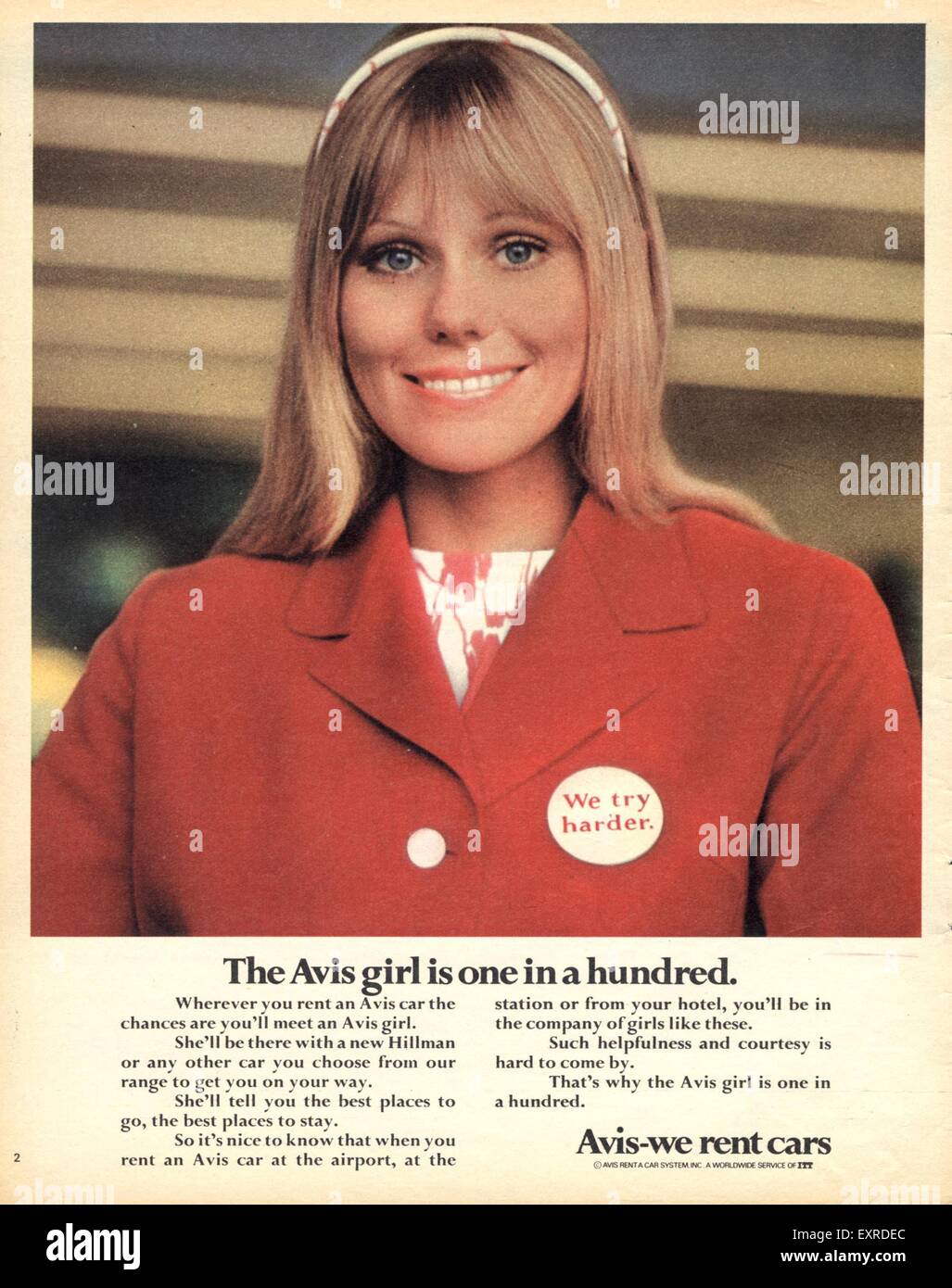 1970s USA Avis Magazine Advert Stock Photo - Alamy
