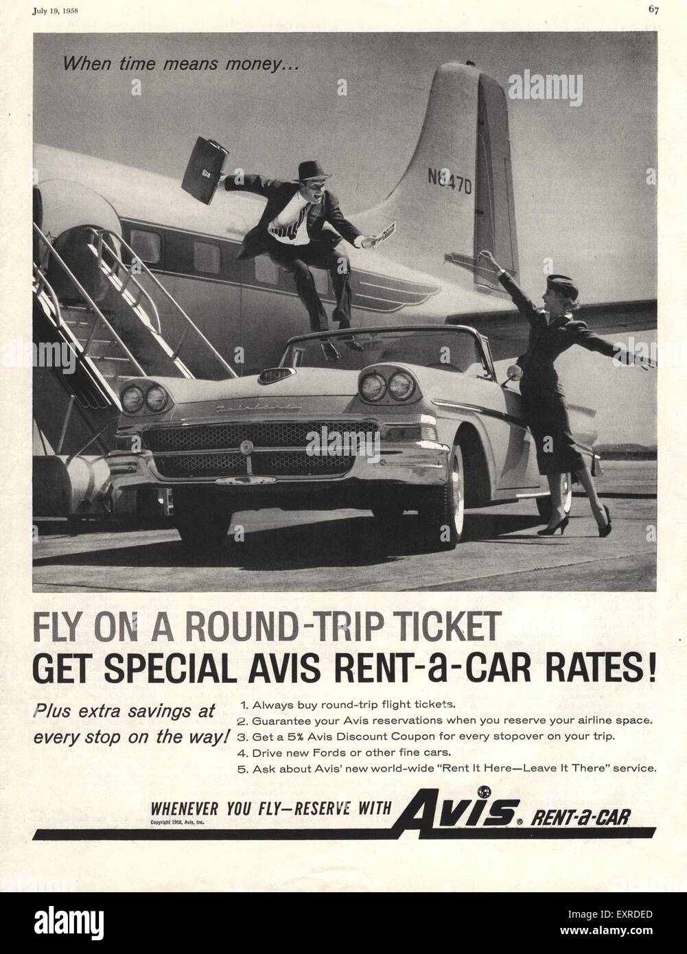 1950s USA Avis Magazine Advert Stock Photo - Alamy