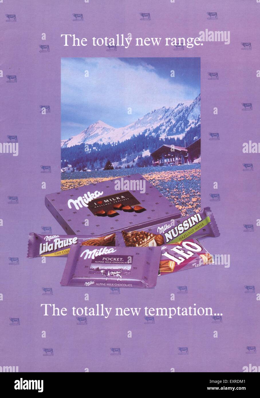1980s UK Milka Magazine Advert Stock Photo - Alamy