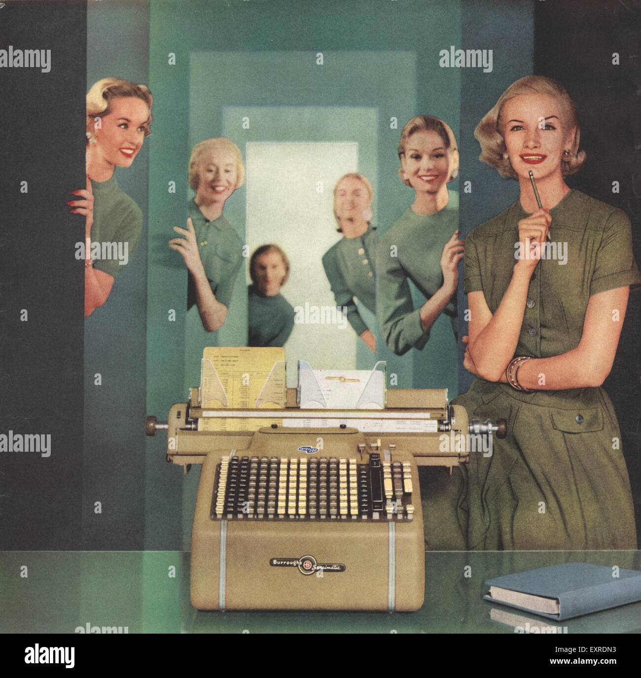 1950s USA Happy Secretaries Magazine Advert (detail Stock Photo - Alamy