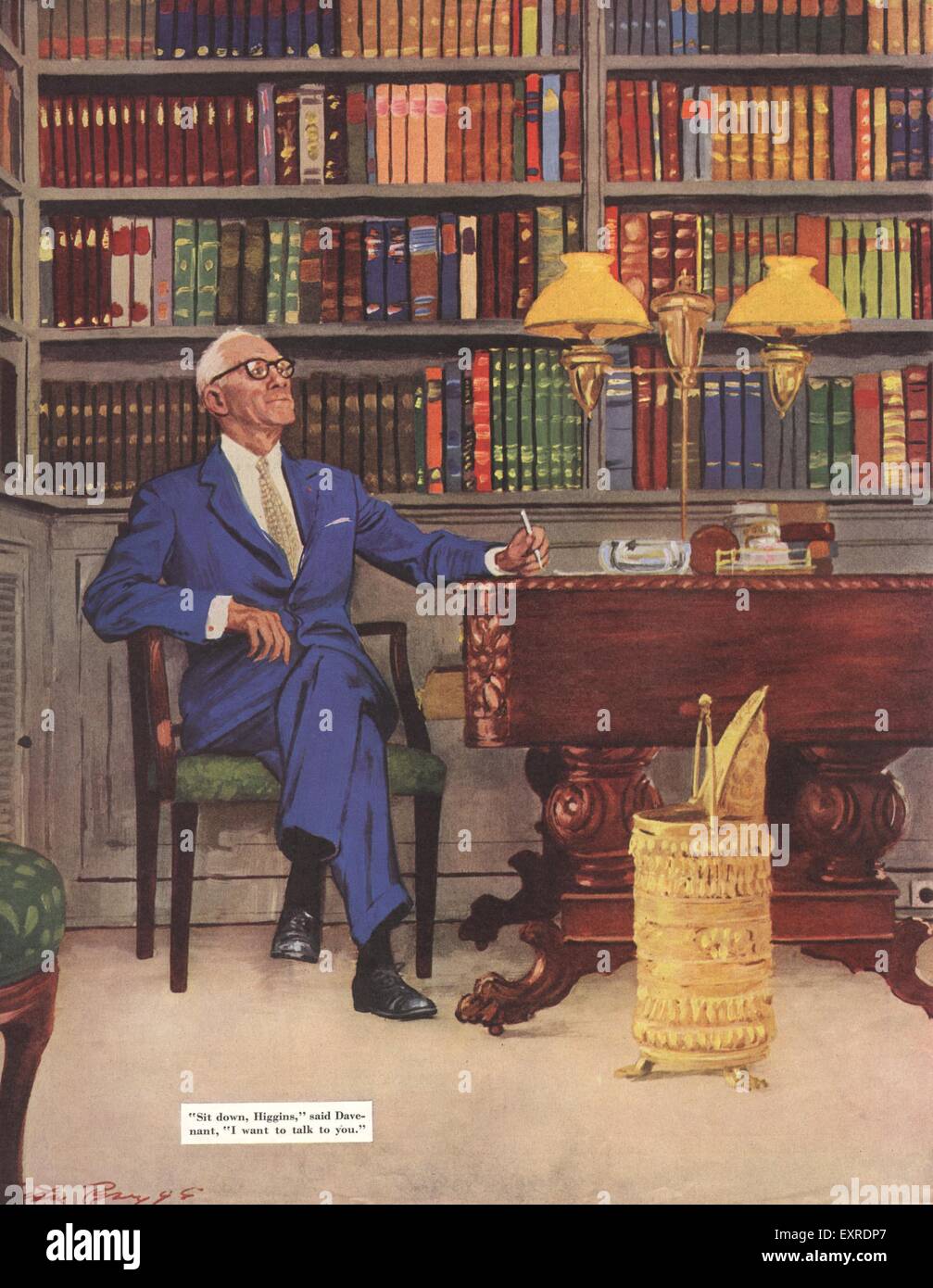 1950s USA In The Study Magazine Plate Stock Photo - Alamy