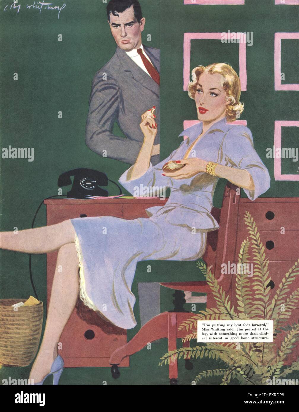 1950s USA The Secretary Magazine Plate Stock Photo - Alamy