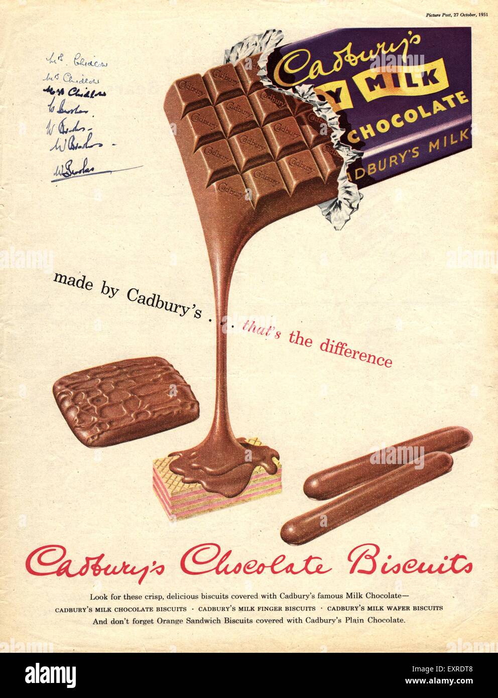 1950s UK Cadburys Magazine Advert Stock Photo - Alamy