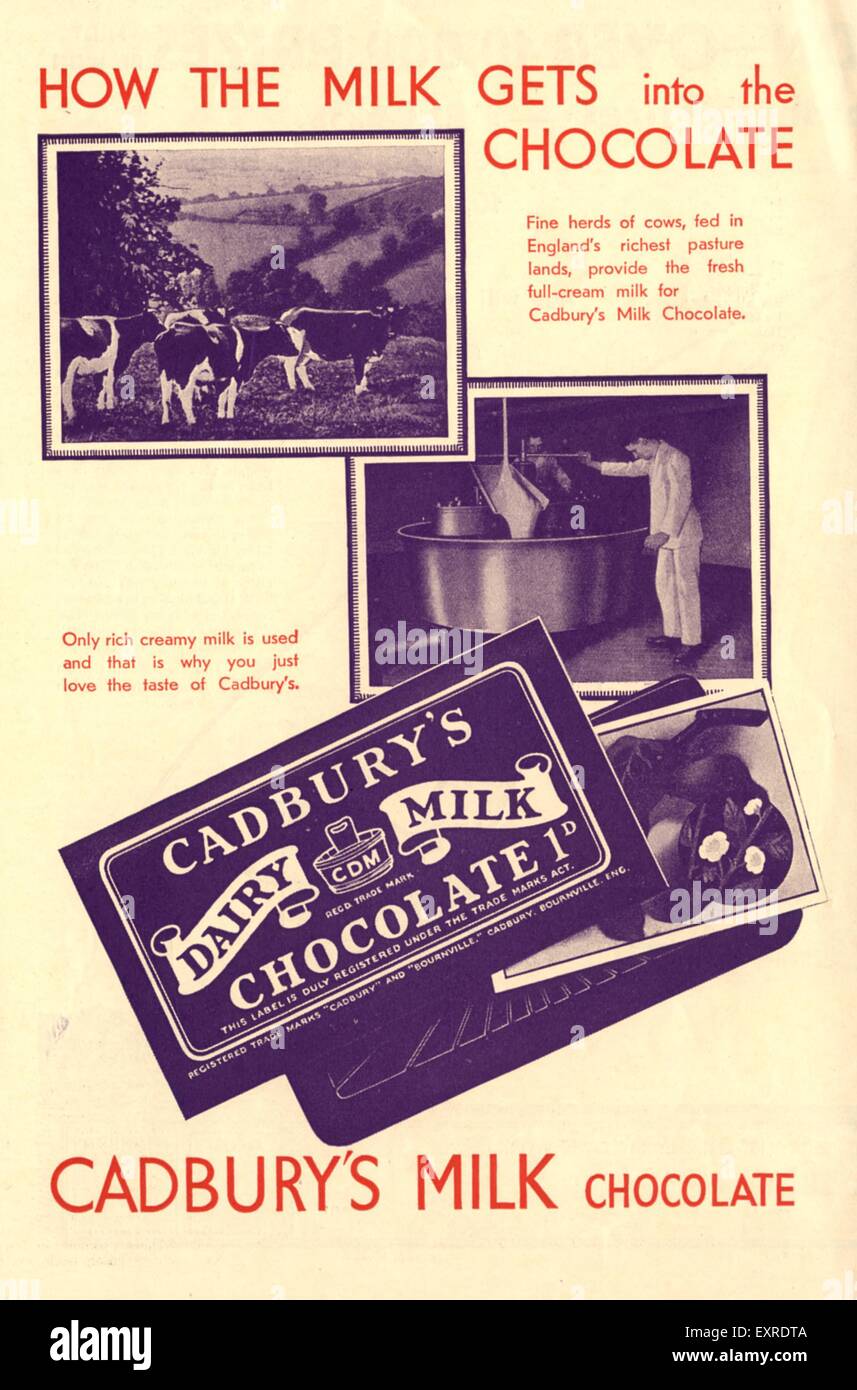 1910s UK Cadburys Magazine Advert Stock Photo - Alamy