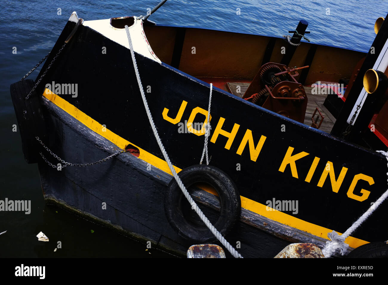 The front of John King a 1935 diesel tug built to tow cargo ships from ...