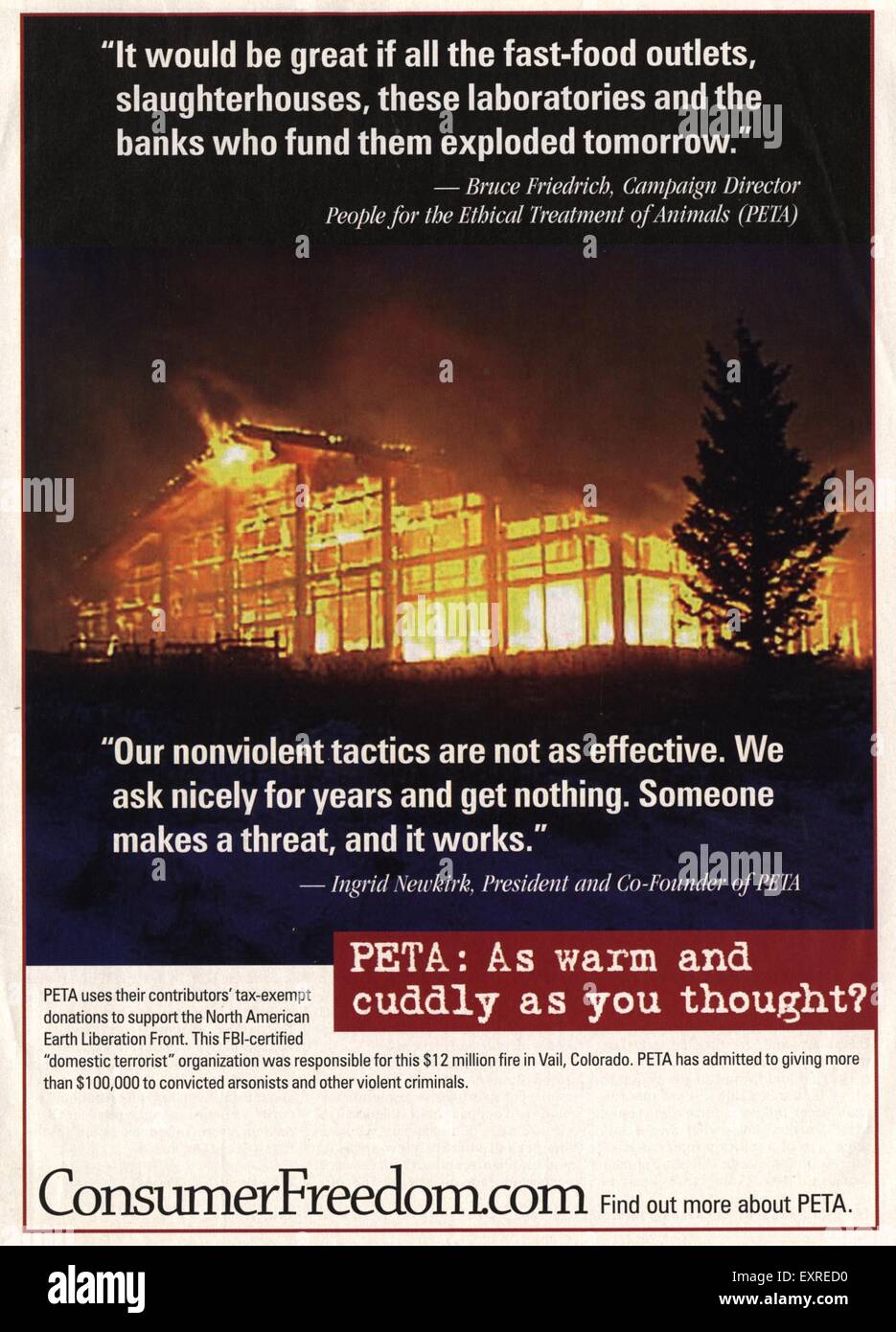 2000s UK PETA Magazine Advert Stock Photo - Alamy