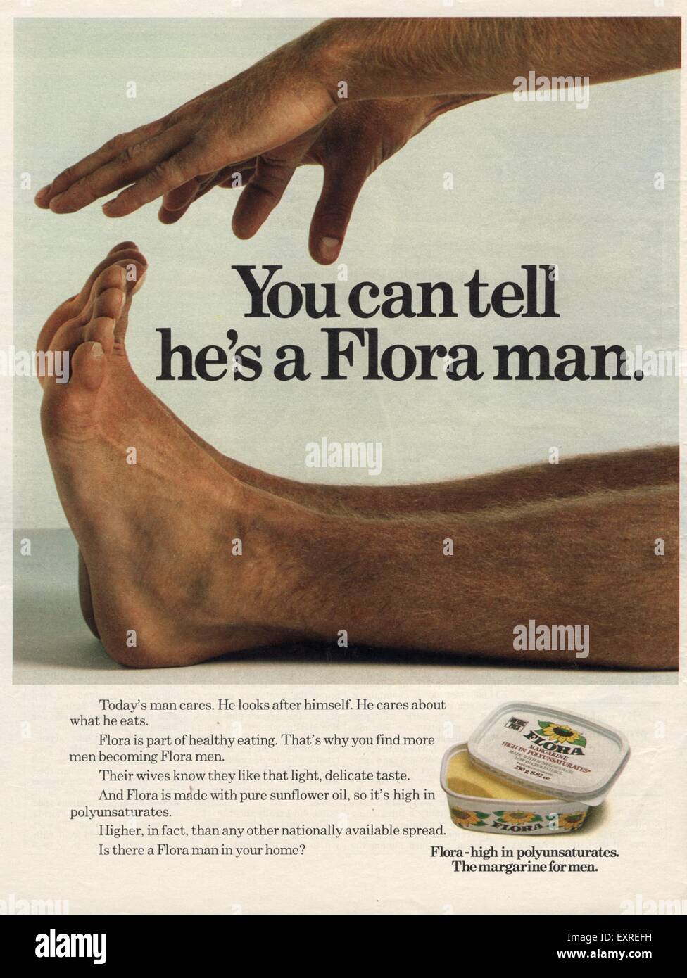 1980s UK Flora Magazine Advert Stock Photo - Alamy