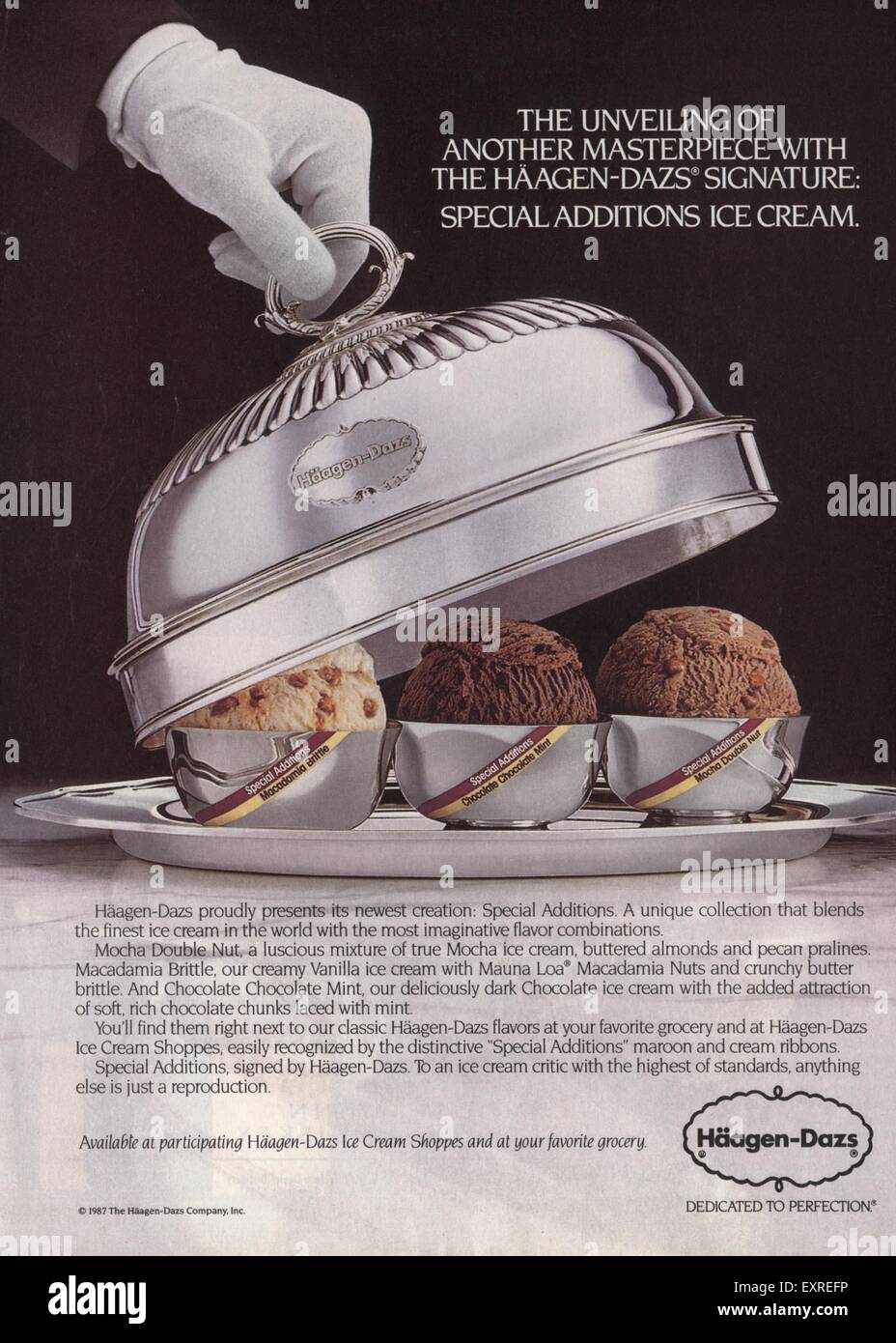 1980s UK Haagen-Dazs Magazine Advert Stock Photo - Alamy
