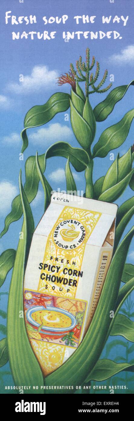 1990s UK New Covent Garden Soup Company Magazine Advert Stock Photo - Alamy