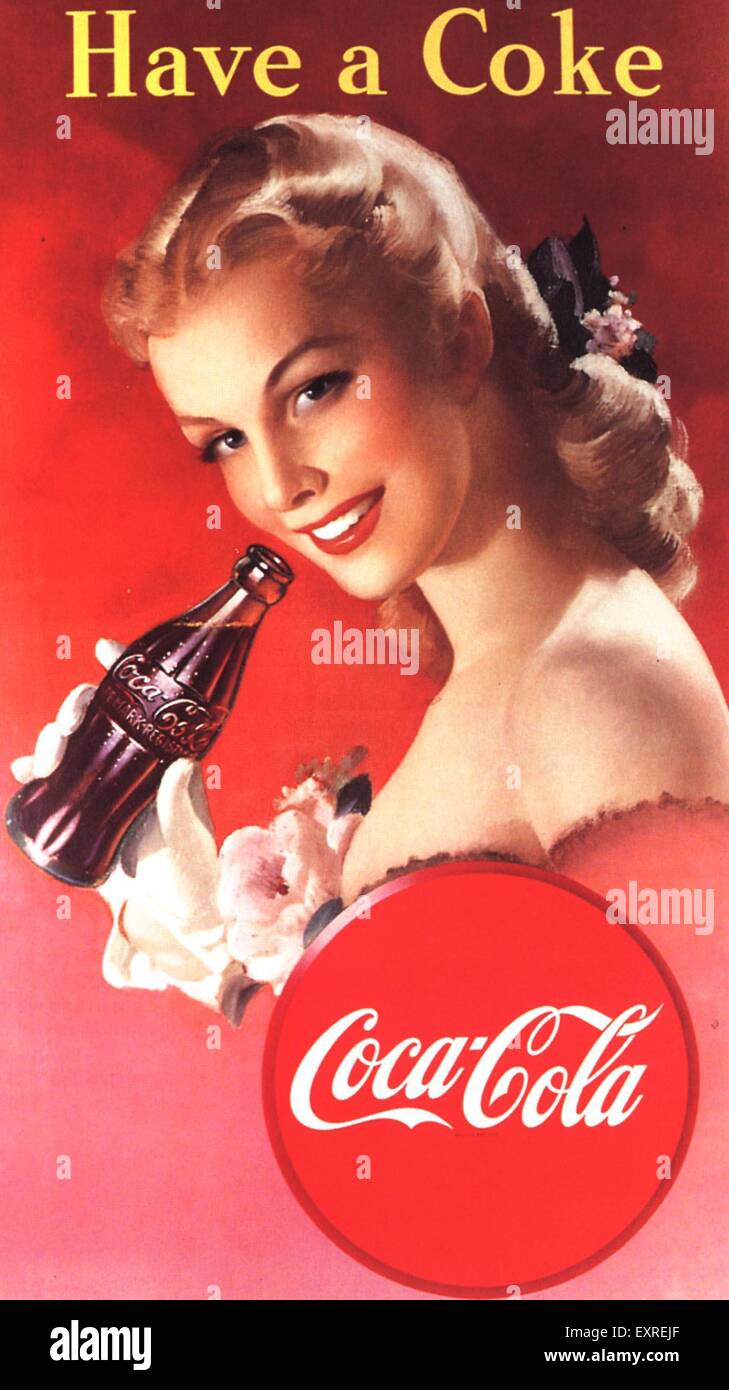 1940s USA Coca-Cola Magazine Advert Stock Photo - Alamy