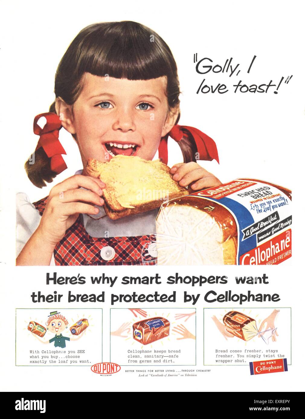 1950s USA Du Pont Cellophane Magazine Advert Stock Photo - Alamy