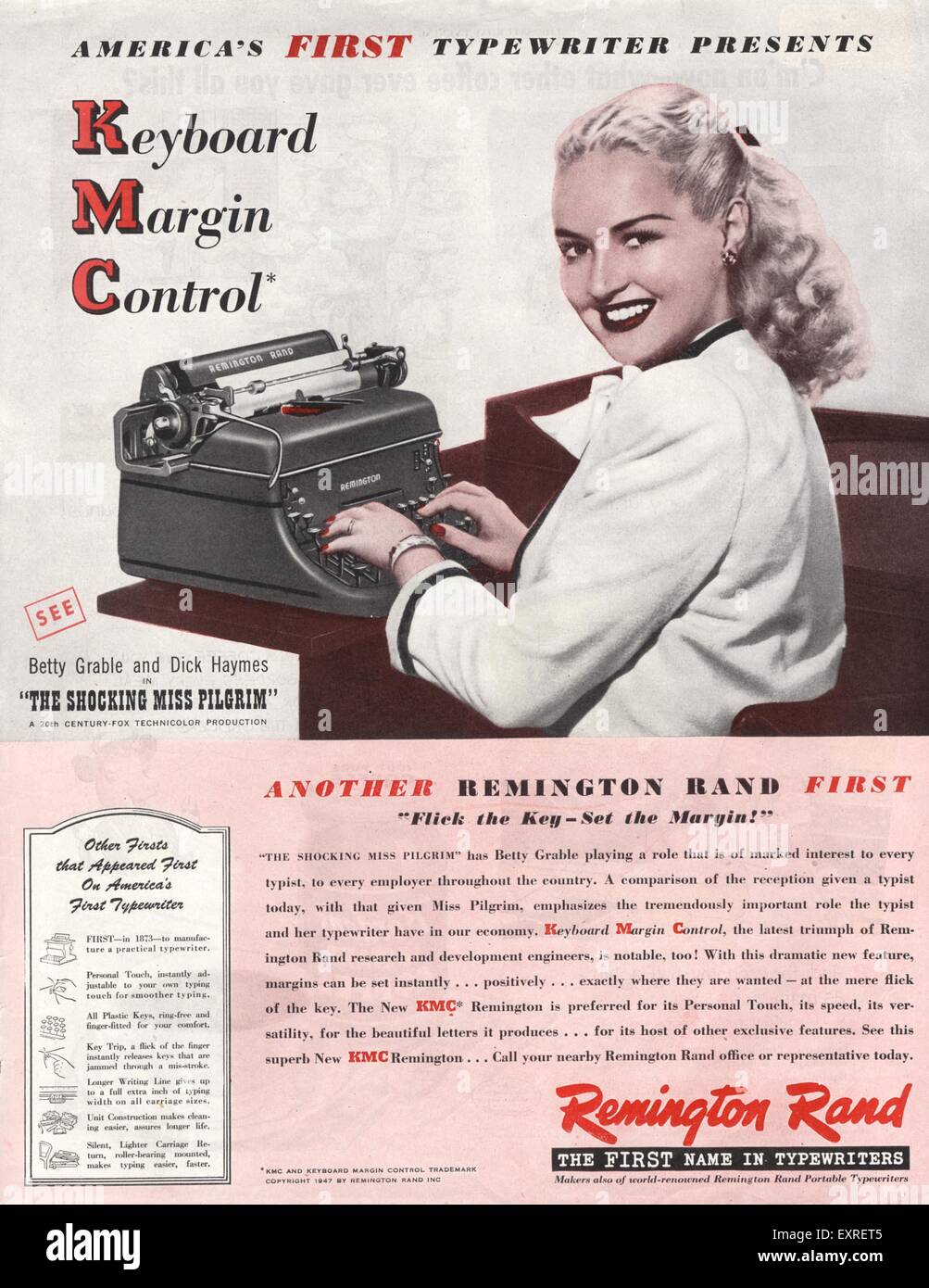 1940s USA Remington Rand Magazine Advert Stock Photo - Alamy