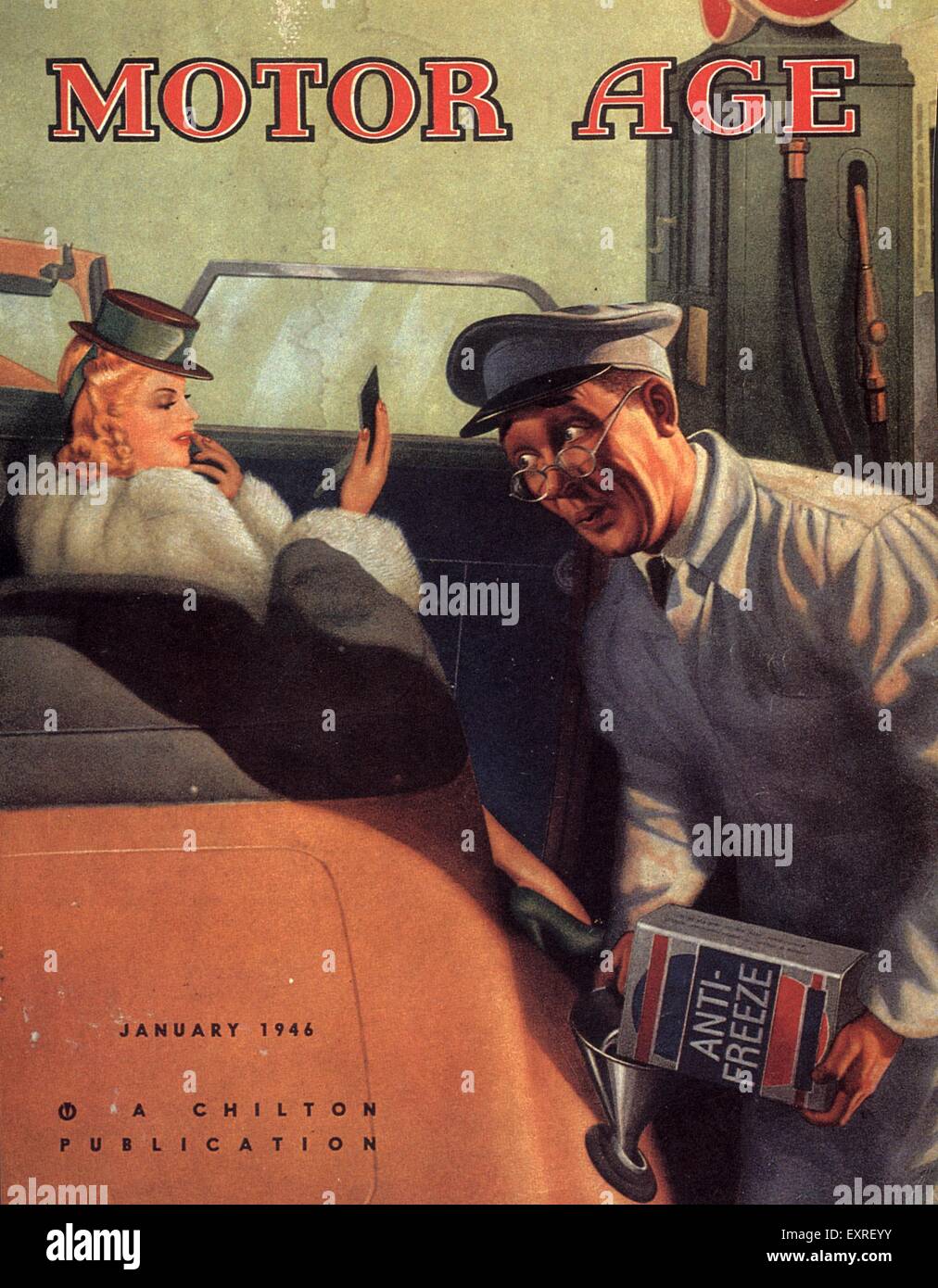 1940s USA Motor Age Magazine Cover Stock Photo - Alamy
