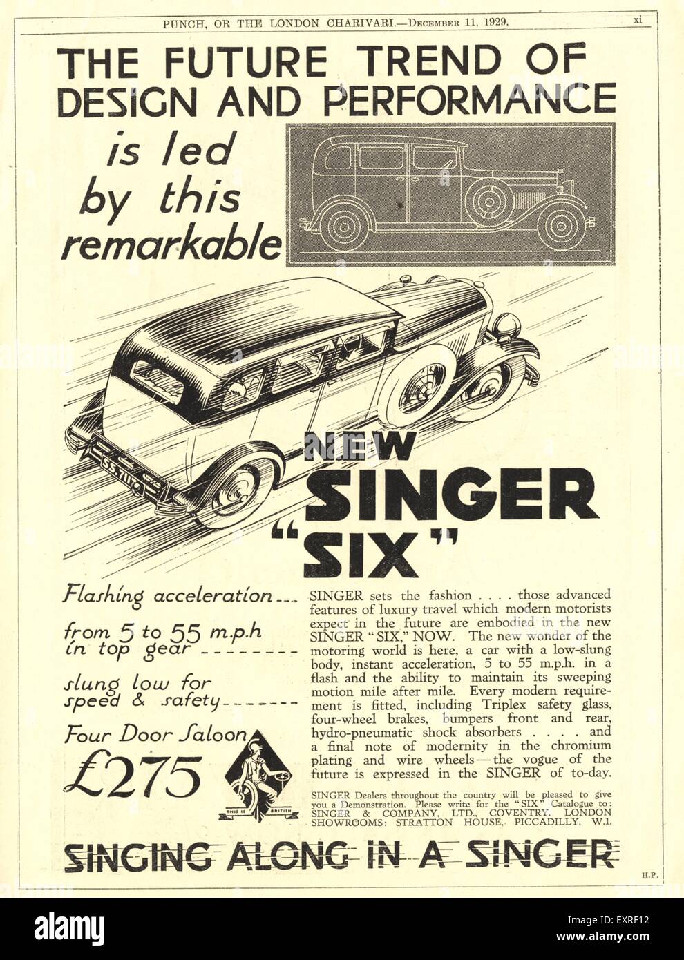 1920s UK Singer Magazine Advert Stock Photo - Alamy