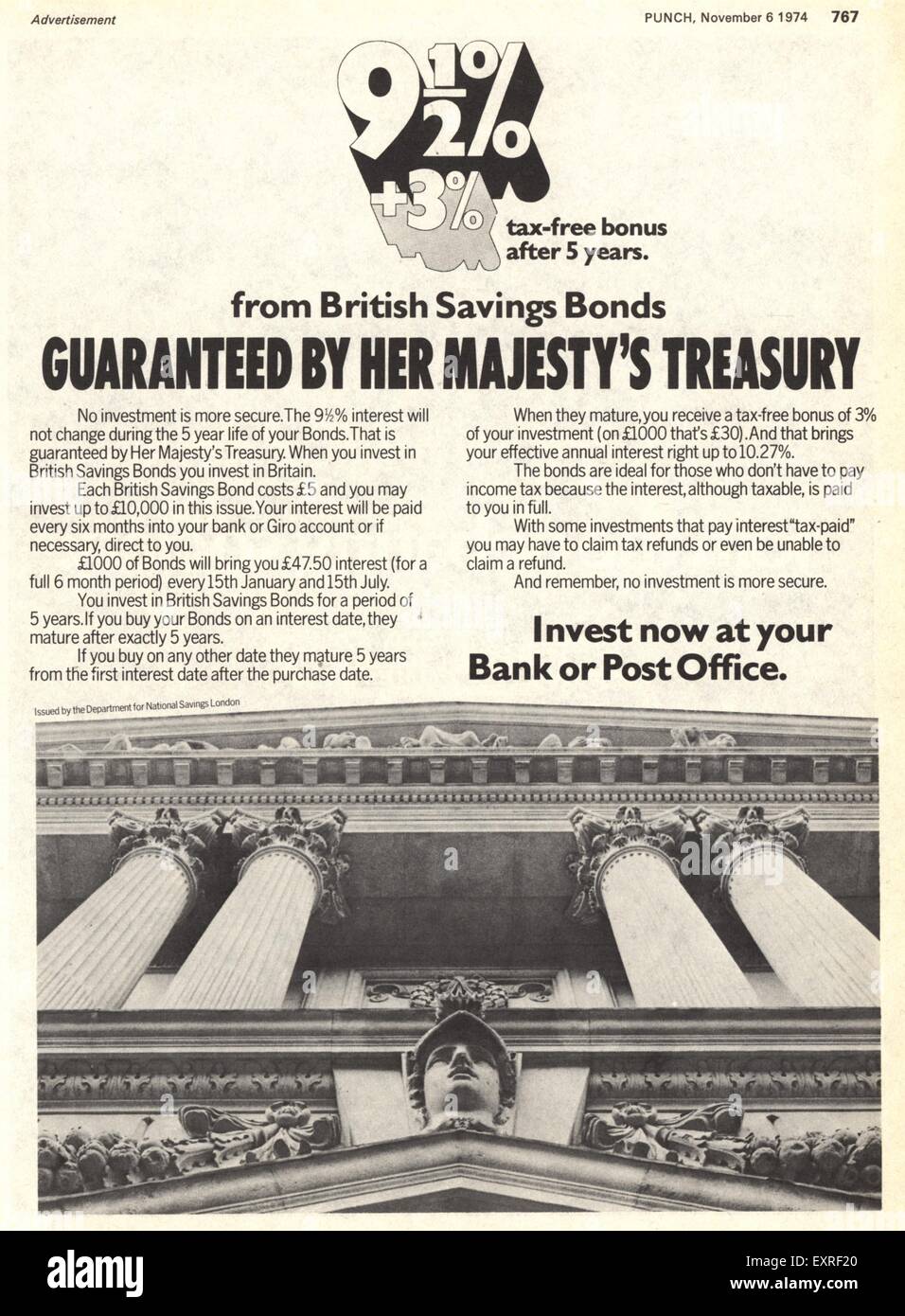 1970s UK British Savings Bonds Magazine Advert Stock Photo - Alamy