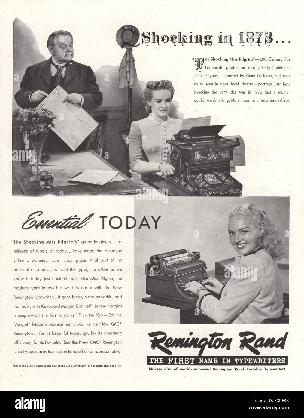 1940s USA Remington Rand Magazine Advert Stock Photo - Alamy