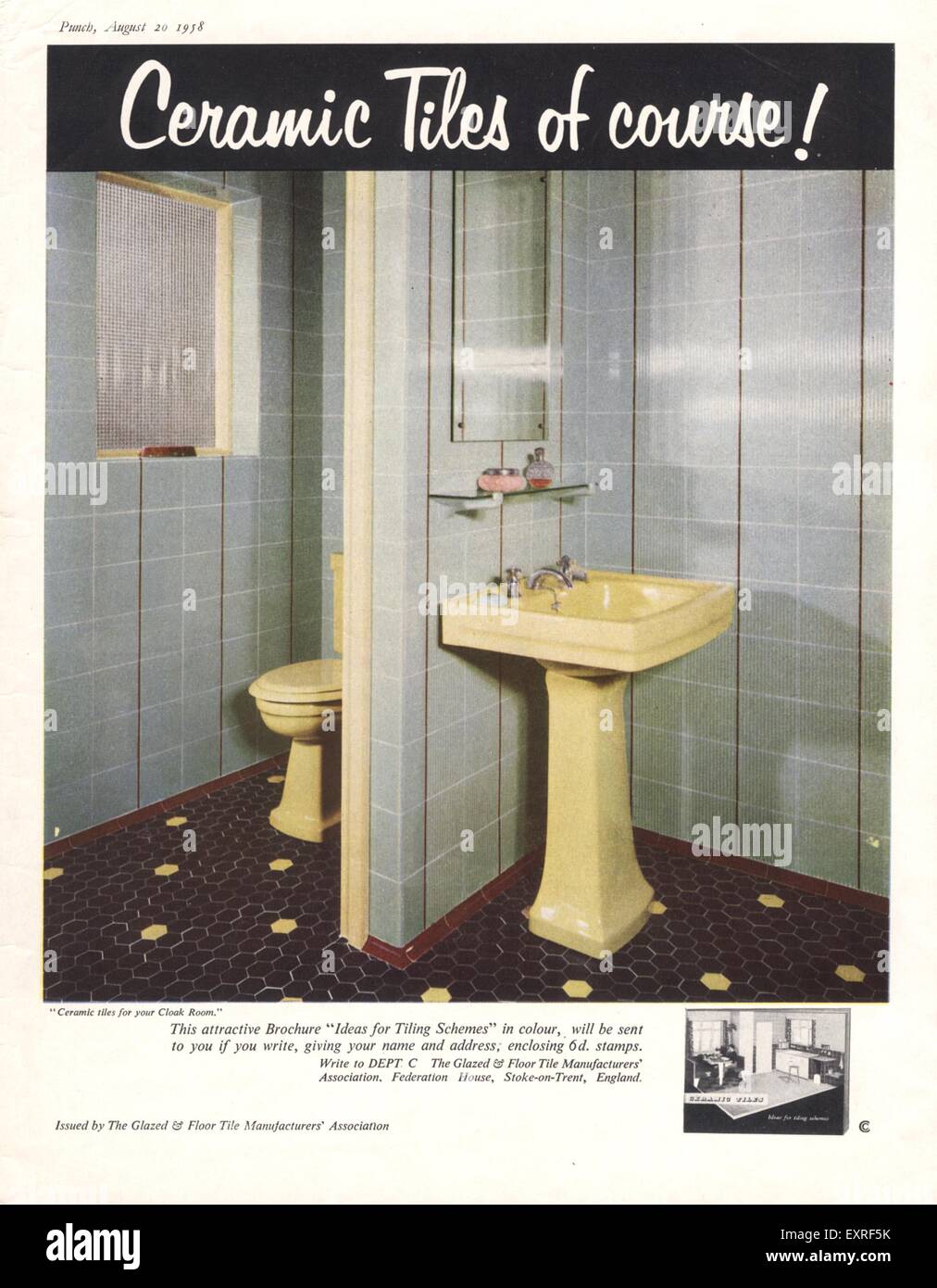 1950s UK Ceramic Tiles Magazine Advert Stock Photo - Alamy