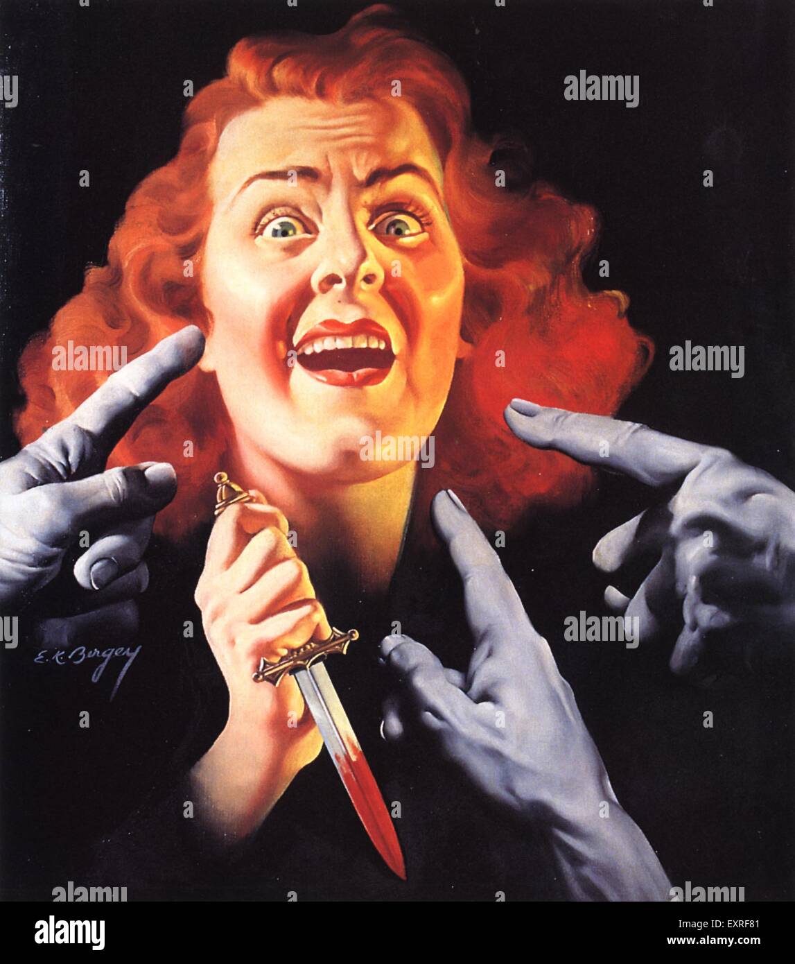 1940s USA Pulp Story Illustration Magazine Plate Stock Photo - Alamy