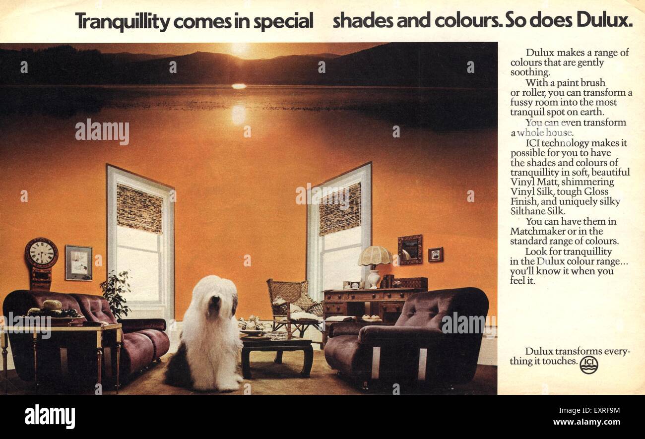 1970s UK Dulux ICI Paint Magazine Advert Stock Photo - Alamy