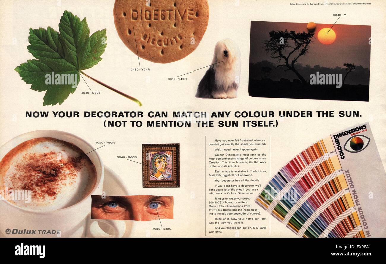 1980s UK Dulux ICI Paint Magazine Advert Stock Photo - Alamy