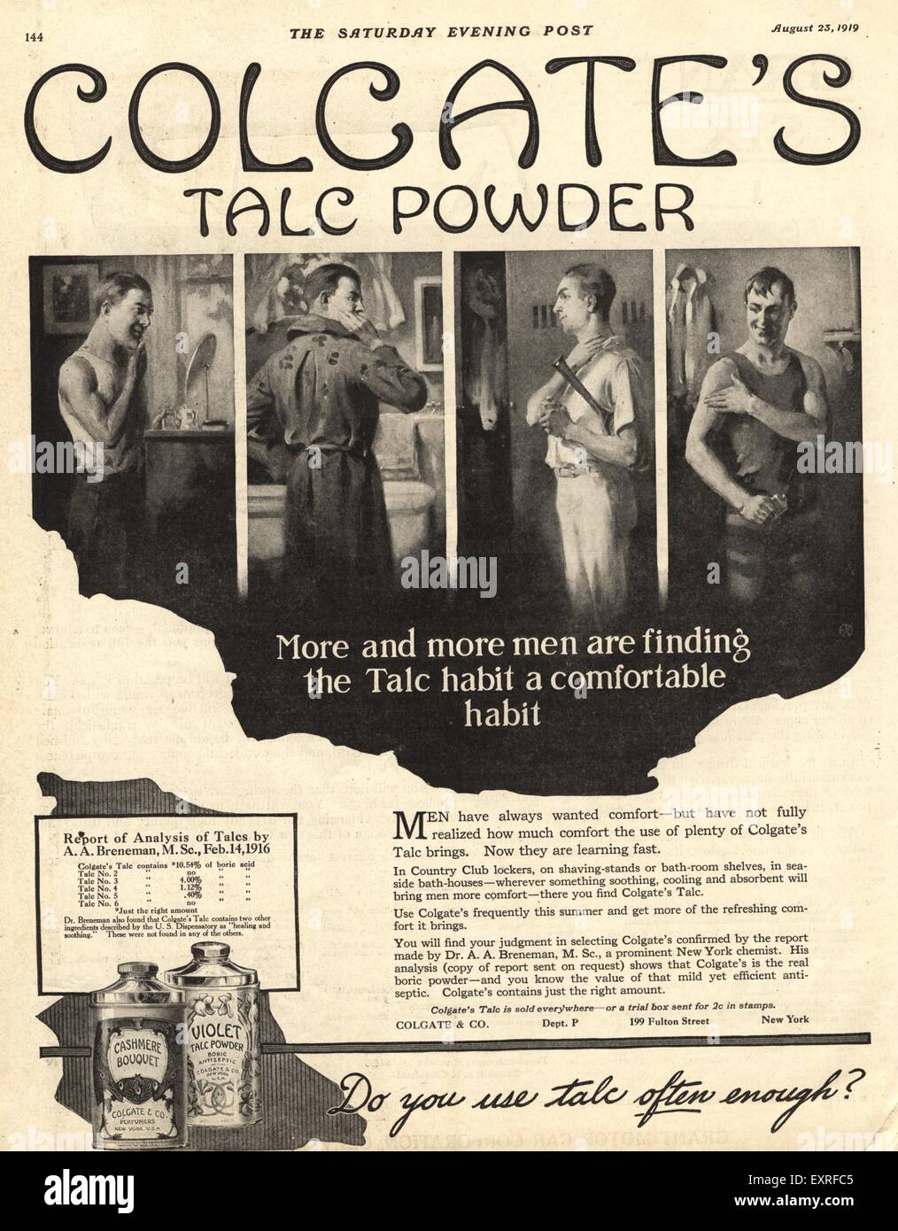 1910s USA Colgate's Magazine Advert Stock Photo - Alamy