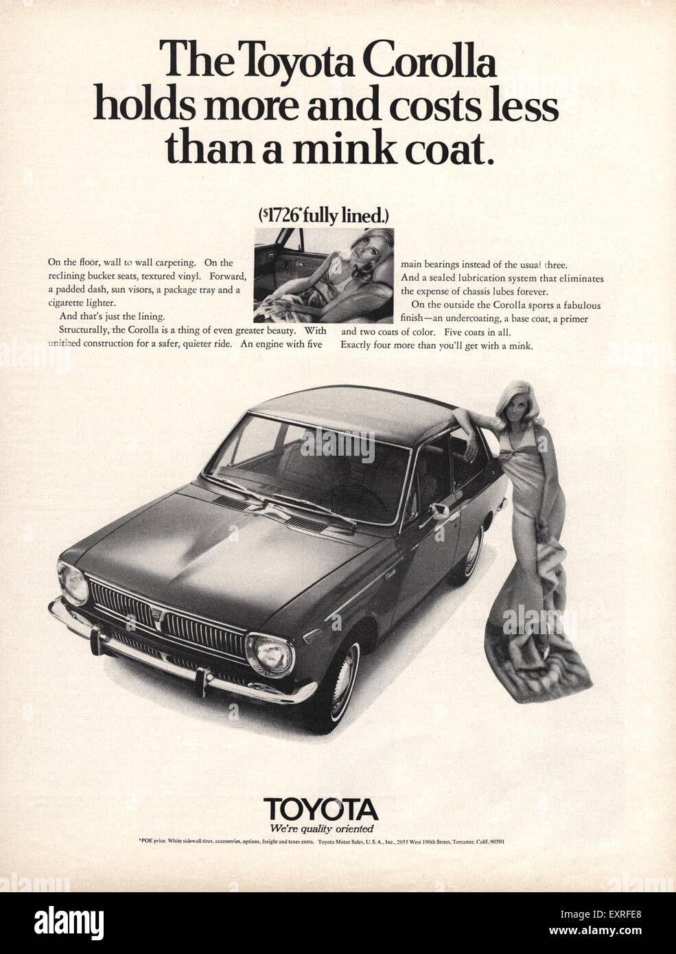 1960s USA Toyota Magazine Advert Stock Photo - Alamy