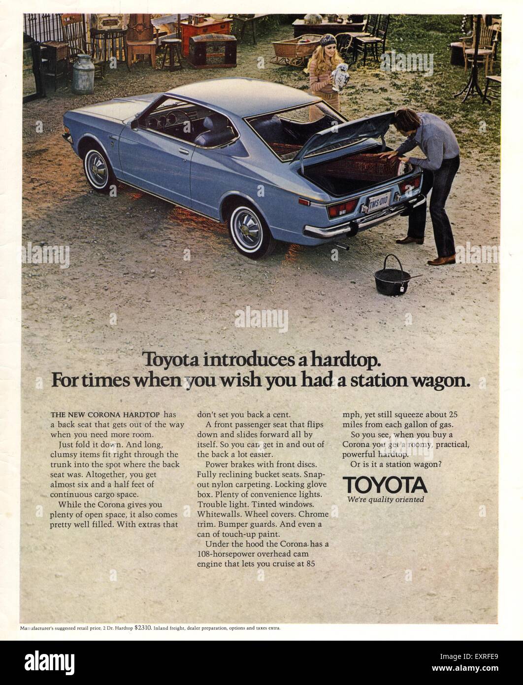 1970s USA Toyota Magazine Advert Stock Photo - Alamy