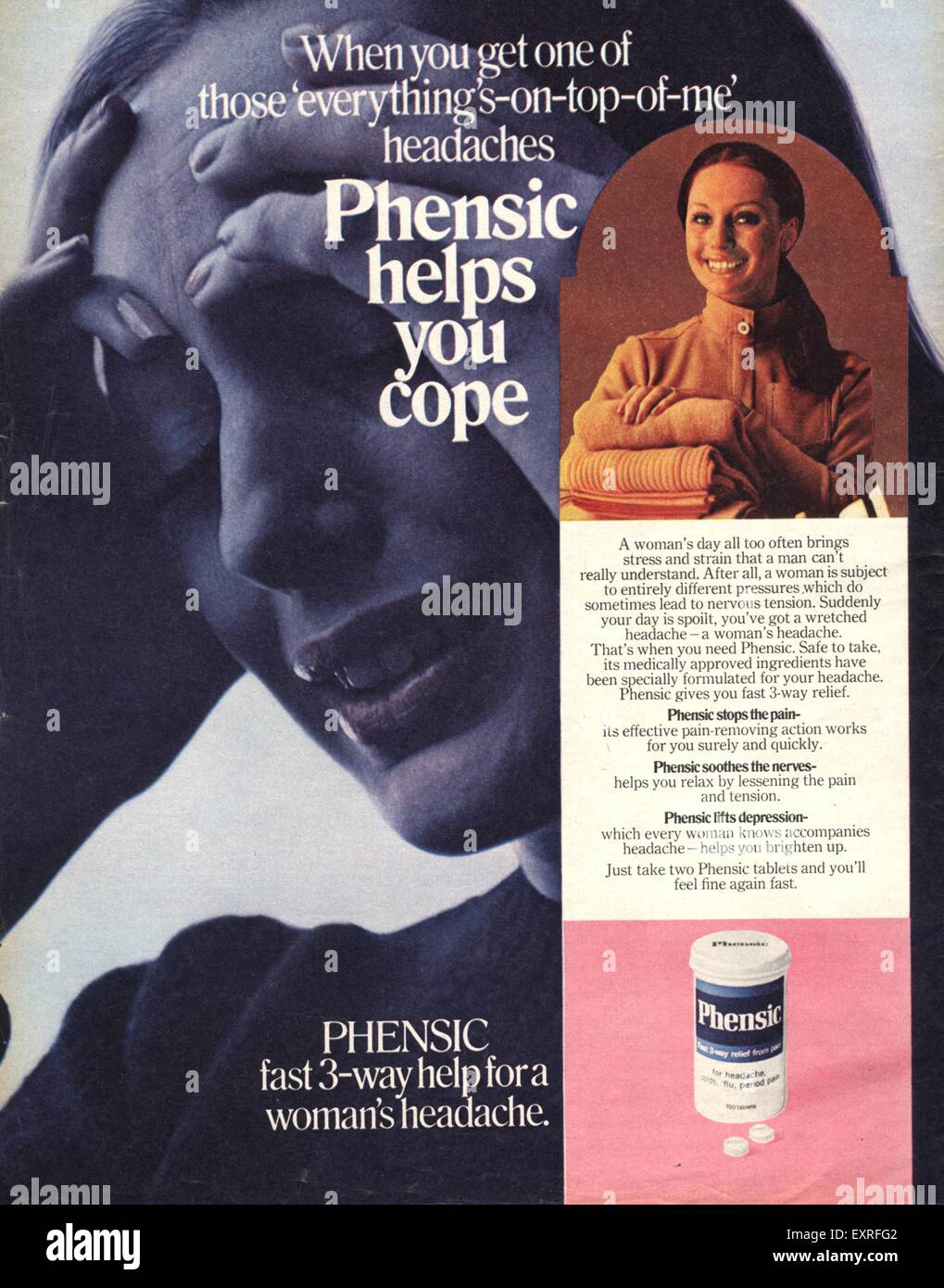 1960s UK Phensic Magazine Advert Stock Photo - Alamy
