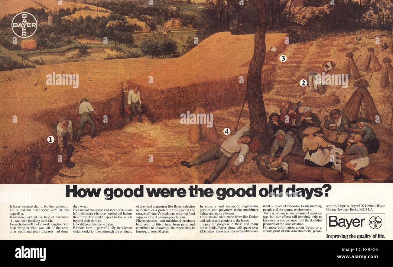 1970s UK Bayer Magazine Advert Stock Photo - Alamy