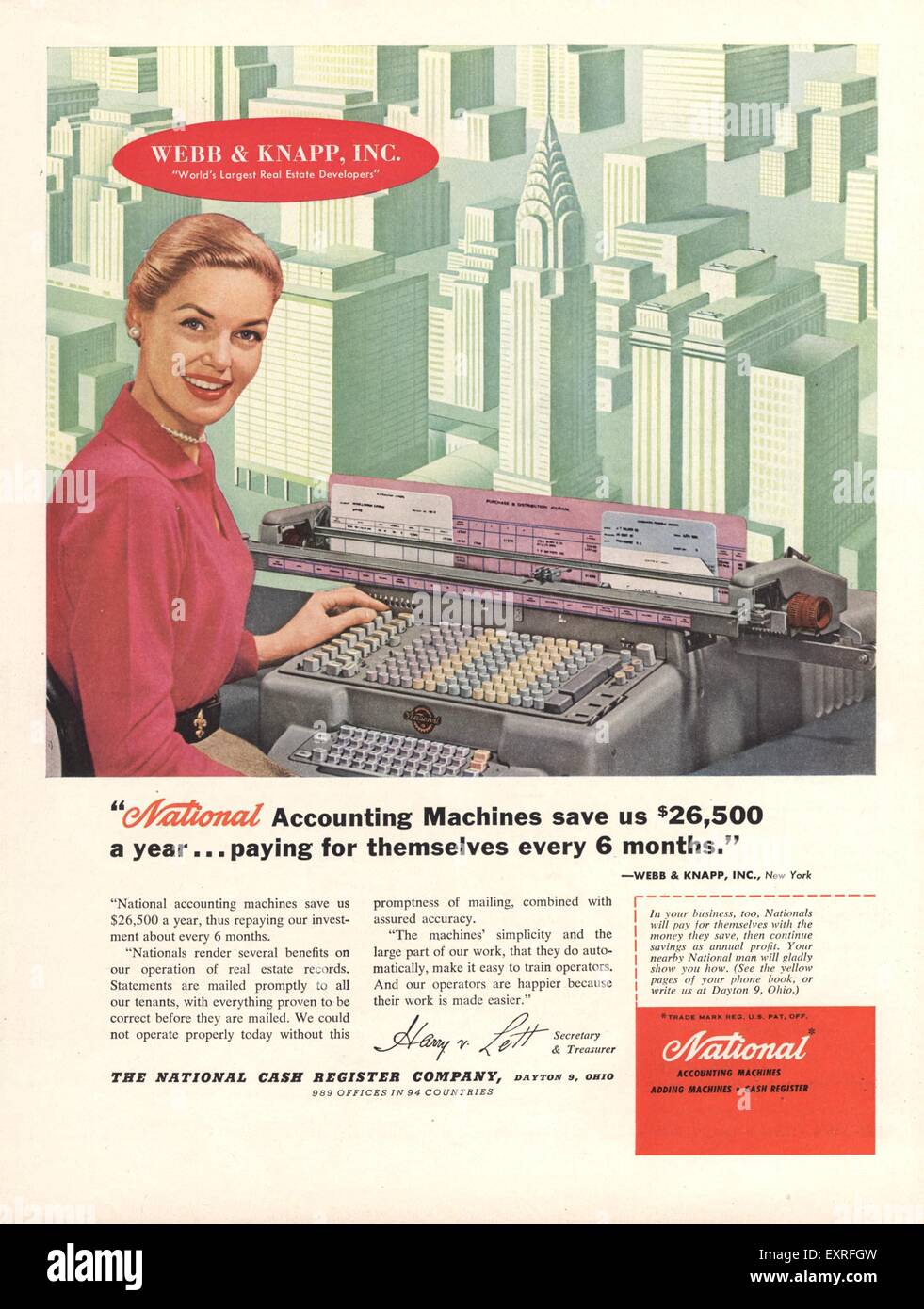 1950s USA National Magazine Advert Stock Photo - Alamy