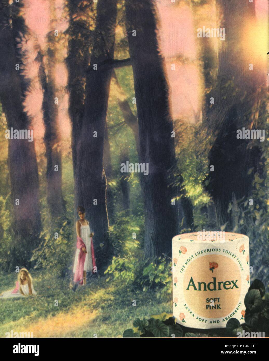 1960s UK Andrex Magazine Advert Stock Photo - Alamy
