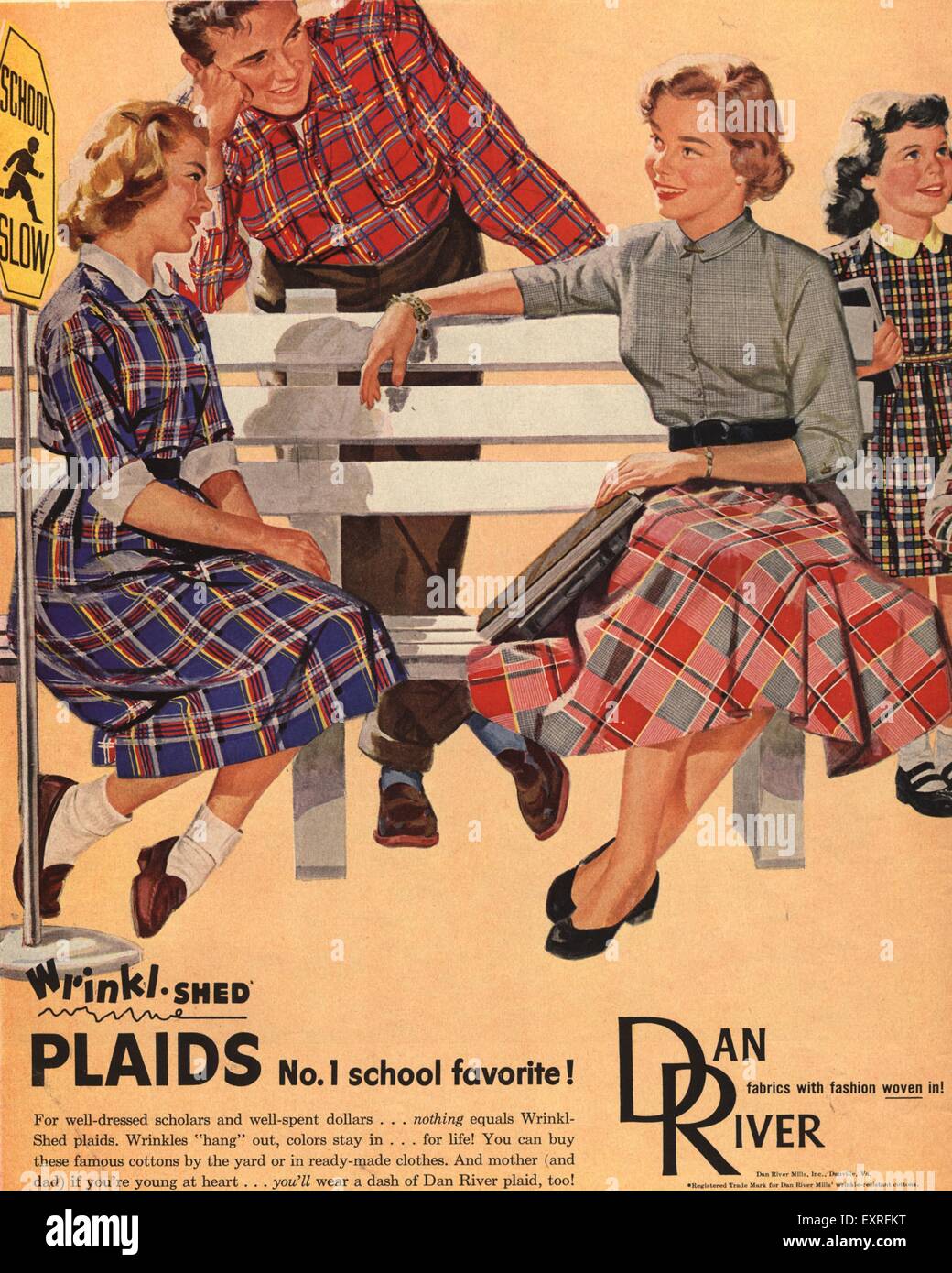 1950s USA Dan River Magazine Advert Stock Photo - Alamy