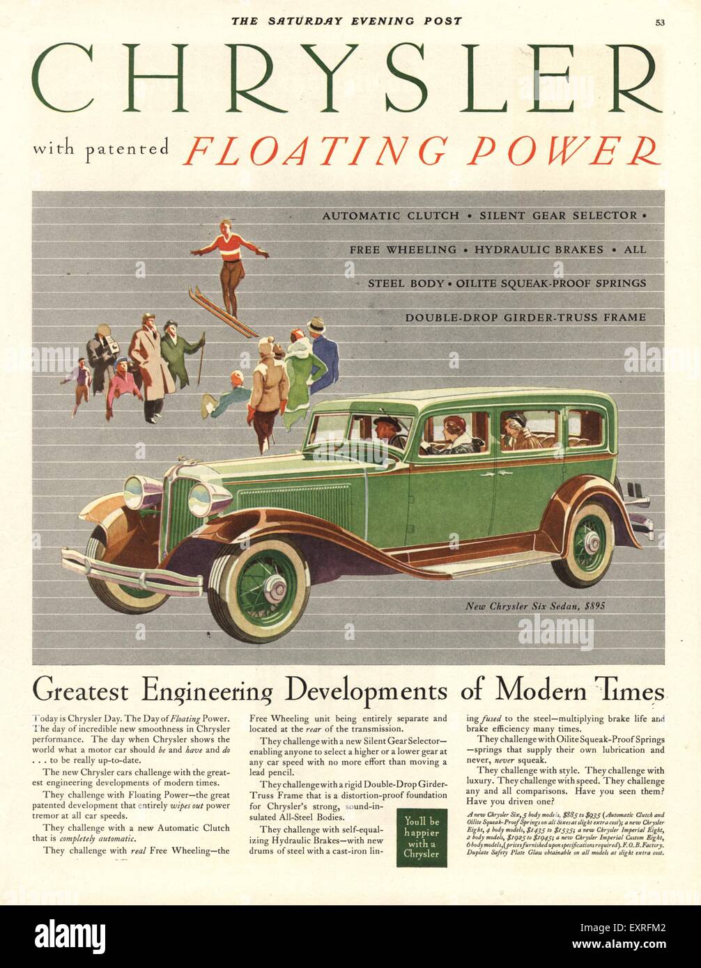 1930s USA Chrysler Magazine Advert Stock Photo - Alamy
