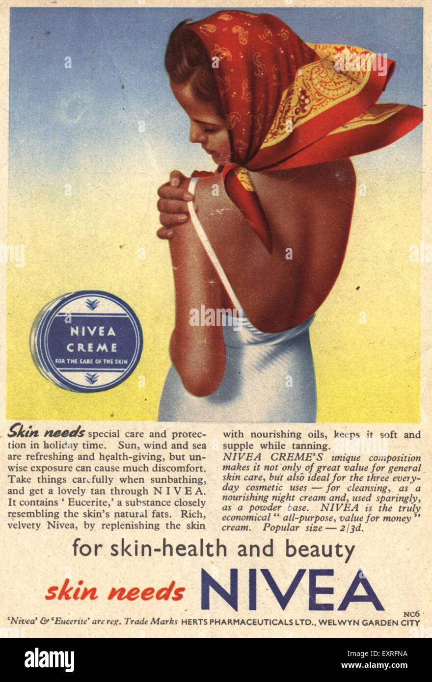 1940s UK Nivea Magazine Advert Stock Photo - Alamy